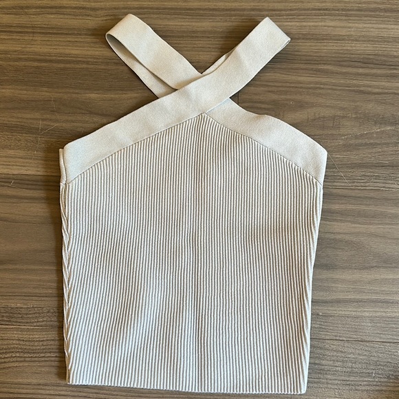 Aritzia | Tops | Criss Cross Cropped Top In Sky Blue Like New | Poshmark
